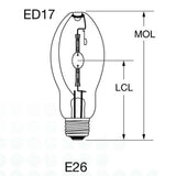 Sunlite MP50/U/MED/PS 50w Pulse Start Protected Metal Halide ED17 bulb ...