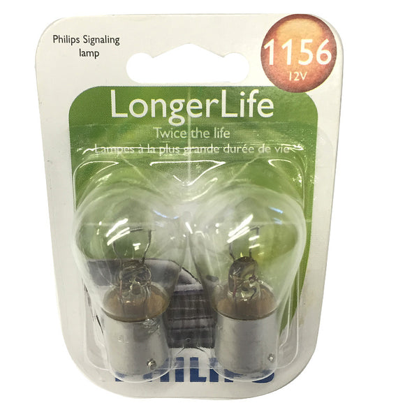 Philips 1156 LL - Long Life 27w 12.8V Automotive Lamp - 2 Bulbs ...