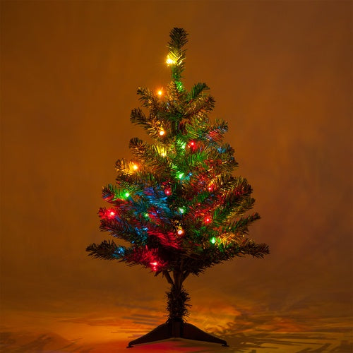 2' Douglas Fir Table Top Tree, Multicolor Lights – BulbAmerica