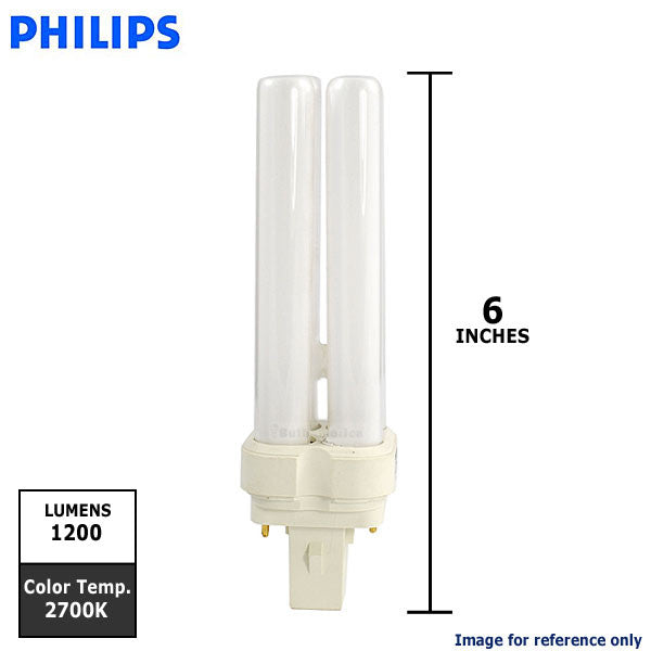 PHILIPS 22W GX32d-2 2700K 2-Pin Linear CFL Light Bulb PLC 15MM/22W/827 ...