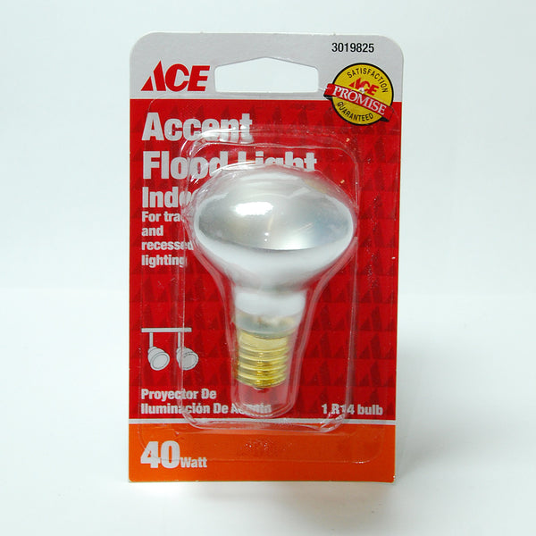 ACE 40w 120v R14 E17 Intermediate base Flood Incandescent Light Bulb ...