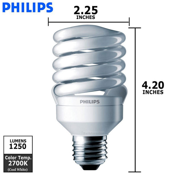 Philips 18w 120v Mini Twist BC-EL/mdT2 2700K Soft White Fluorescent Li ...