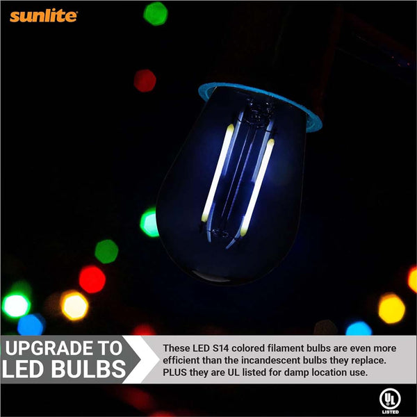 6Pk - Sunlite 2w LED Black S14 Sign Transparent E26 Base Dimmable Bulb ...