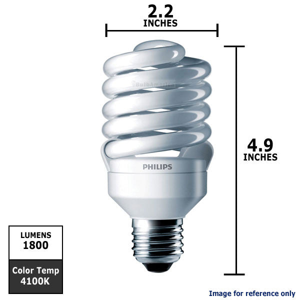 Philips 26w 120v Twist E26 Cool White 4100K EL/mdT2 Fluorescent Light ...
