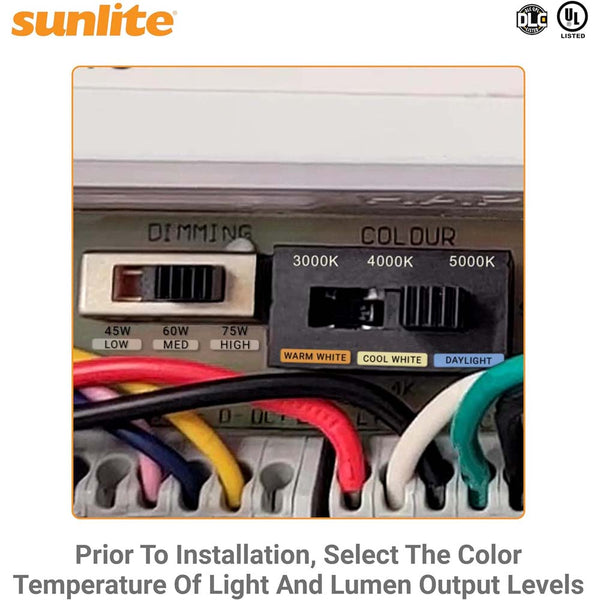 Sunlite LED Outdoor Slim Profile Cutoff Wallpack CCT Wattage Selectabl ...