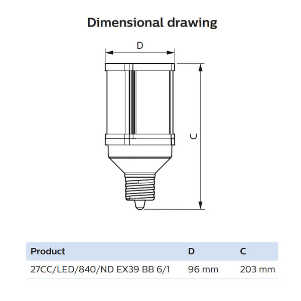 Philips 27w LED 120-277V EX39 Base 4000K Cool White 3600Lm - HID Repla ...