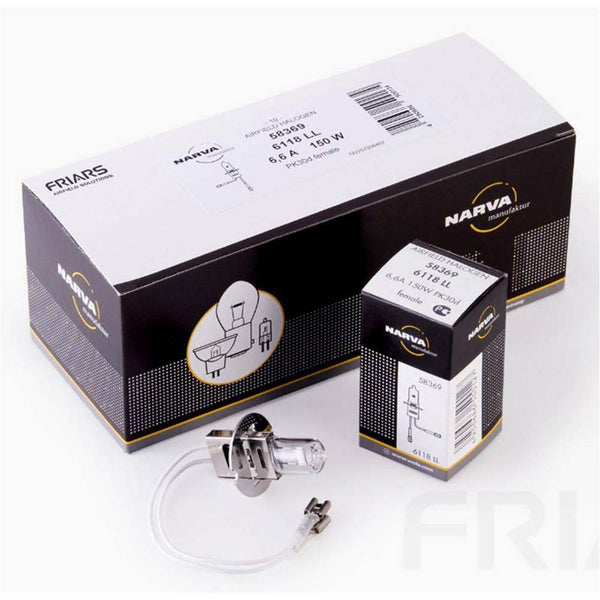 Narva 58369 6118 LL 6.6A 150W PK30d Female Connector Airfield Bulb ...