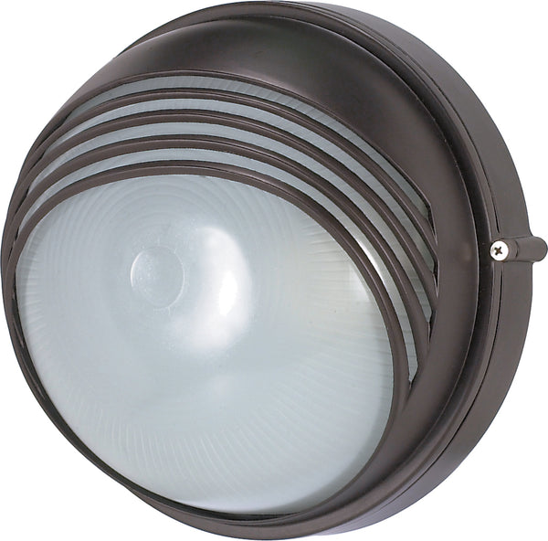 Nuvo 1-Light 10" Round Hooded Die Cast Bulkhead Light in Bronze Finish ...