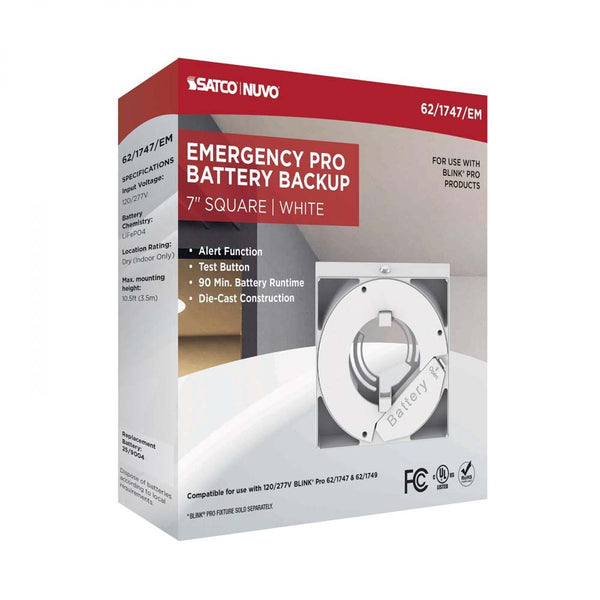 Blink Pro Emergency Battery Backup 7-in Square Shape White Finish ...