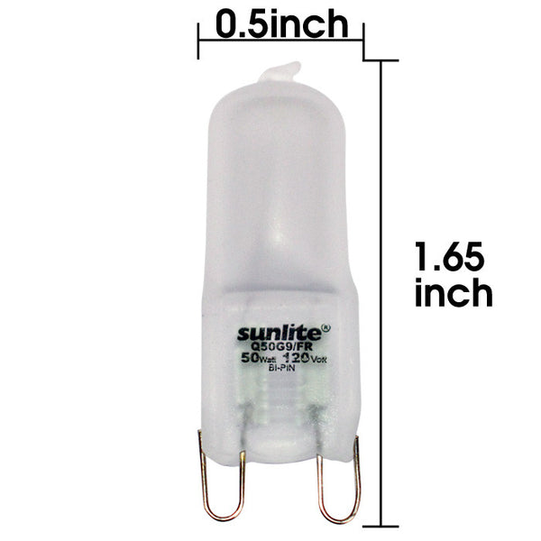 Sunlite 50w 120v T3.5 G9 Frosted Single Ended Halogen Light Bulb ...