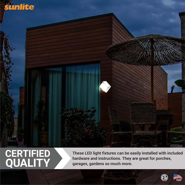 Sunlite 12w LED Canopy Square Modern Outdoor Fixture CCT Selectable ...