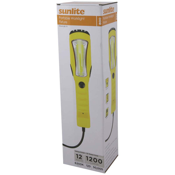 Sunlite 12w LED Yellow Portable Work Light Fixture 15F Power Cord 6200 ...