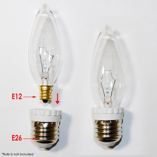 Platinum E12 Candelabra Base to E26 Medium Screw Socket Adapter ...