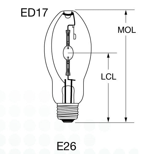 50w MH50/U/M, ED17 Medium base metal halide bulb – BulbAmerica