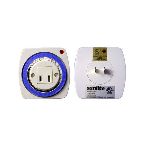 SUNLITE T100 24 Hr Appliance Timer White Color – BulbAmerica