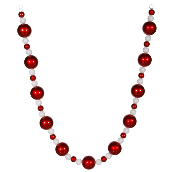 6' Red-White Ball Garland 70/30Mm Balls – BulbAmerica