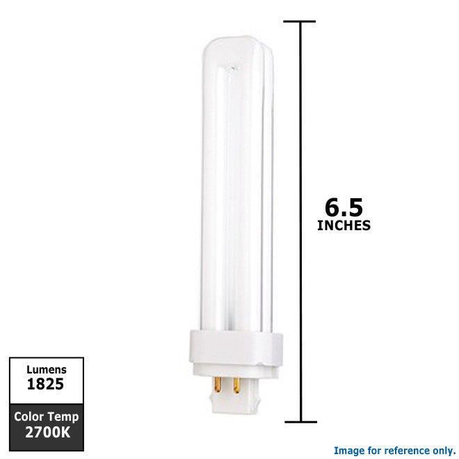 Satco S8337 26W Double Tube 4-Pin G24Q-3 Plug-In base 2700K fluorescen ...