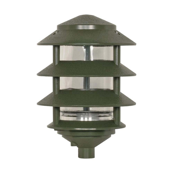 Pagoda Garden Fixture Small Hood 3 Tier Green Finish – BulbAmerica