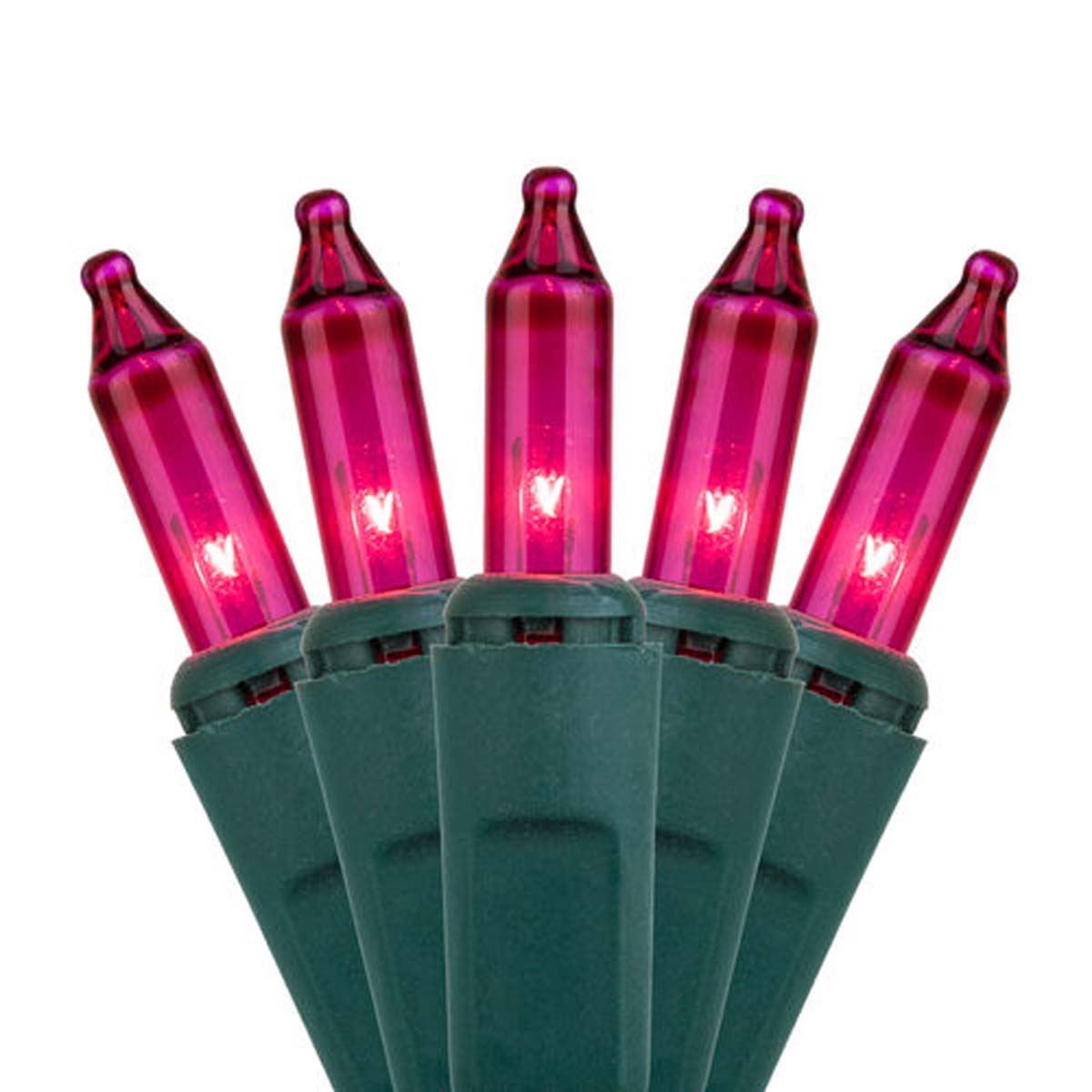 50 Pink Mini Lights 6" Spacing – BulbAmerica