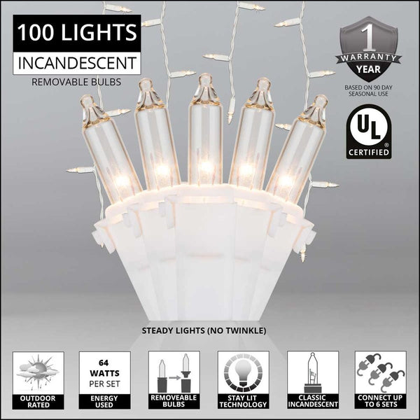 150 Clear Mini Icicle Light Set – BulbAmerica