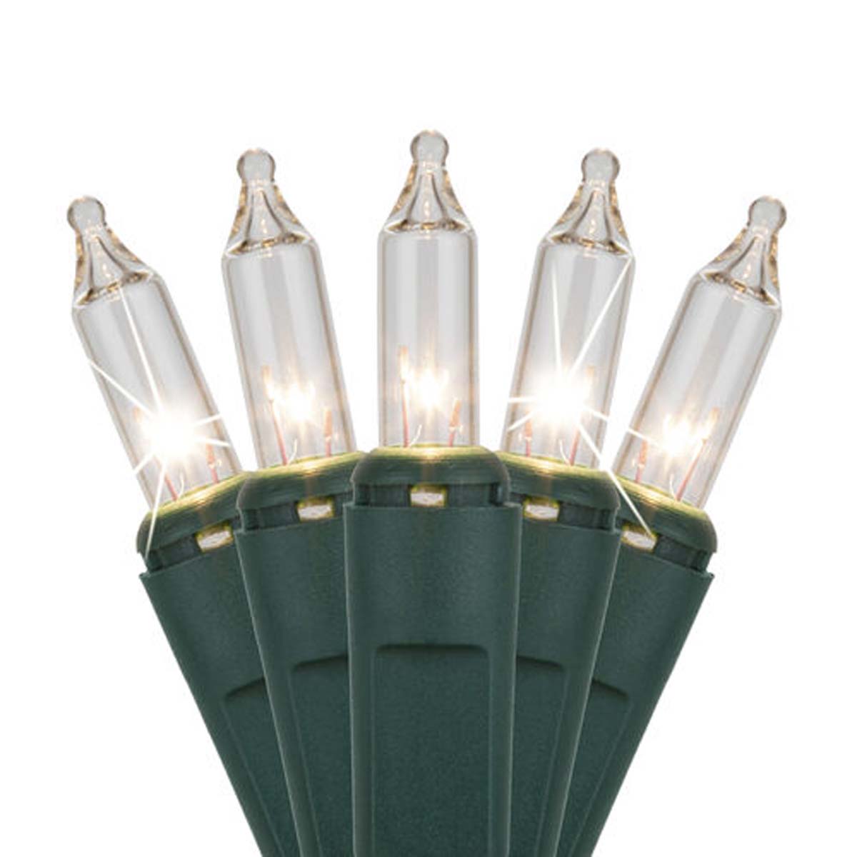 50 Clear Twinkle Mini Lights 6" Spacing – BulbAmerica