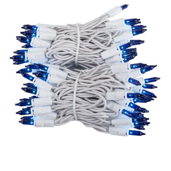 100 Blue Mini Lights 2.5" Spacing – BulbAmerica