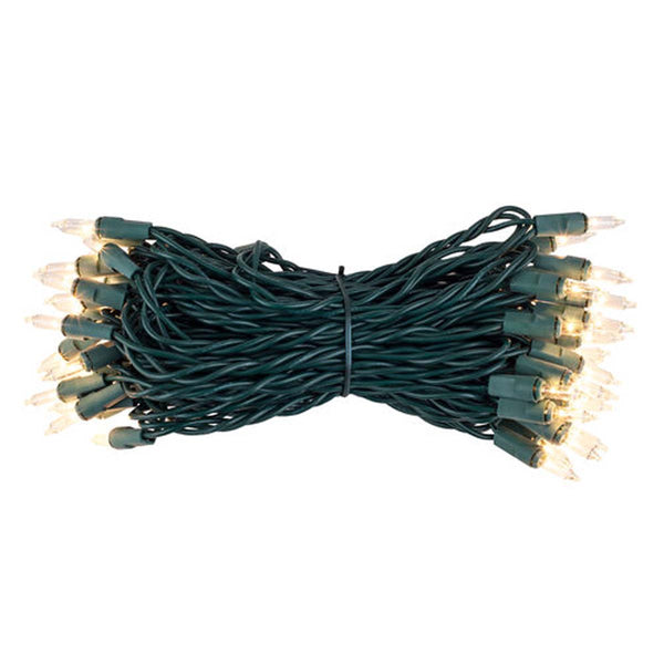 50 Clear Mini Lights, Lamp Lock 6" Spacing – BulbAmerica