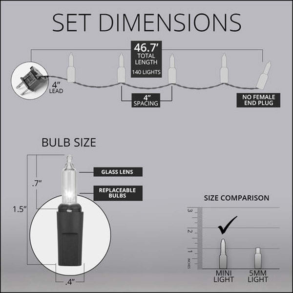 140 Blue Chasing Lights 4" Spacing – BulbAmerica