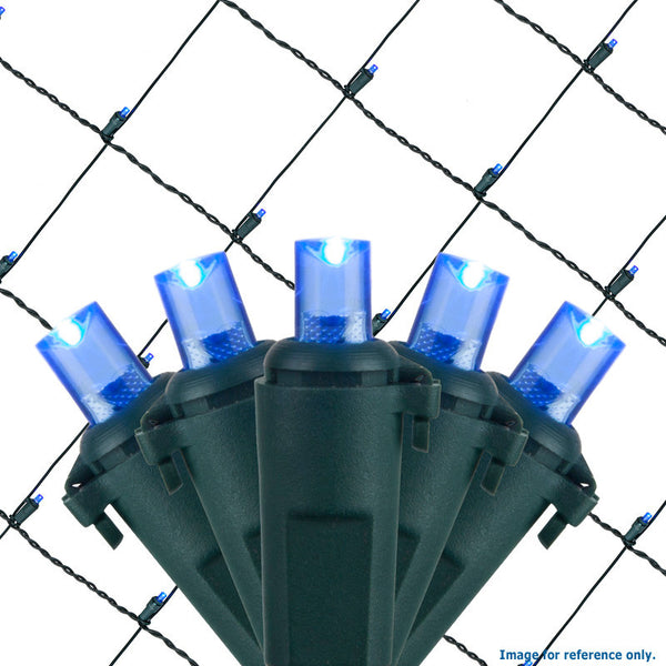 4x6 Ft. LED Net Lights - 100 Blue Lamps on Green Wire – BulbAmerica