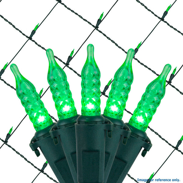 4x6 Ft. M5 LED Net Lights - 100 Green Lamps on Green Wire – BulbAmerica