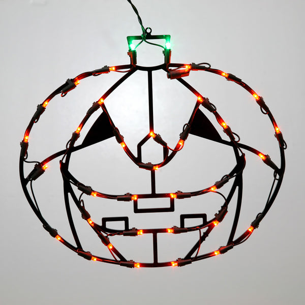 35 Lights 16x14in. Pumpkin Window Led Decor Halloween Set – BulbAmerica