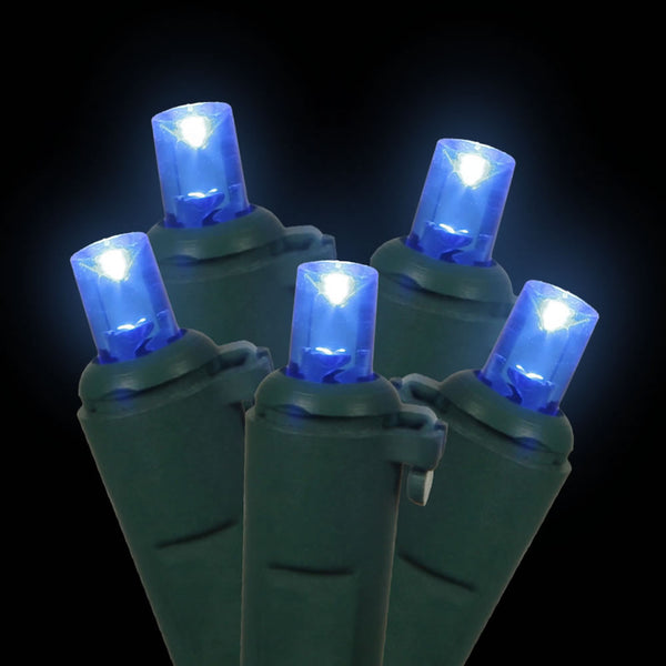 120 Blue Wide Angle Net LED Lights 4Ft. x6Ft. Green Wire Christmas set ...