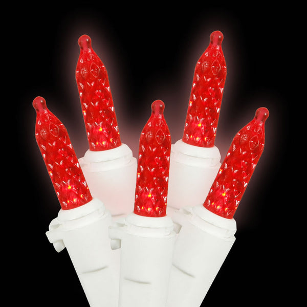 70 Red LED Lights / White Wire Wide Angle 9Ft. Icicle Christmas Set ...