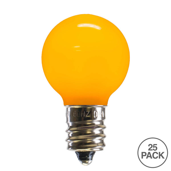 25PK - Vickerman Yellow Ceramic G30 LED Replacement Bulb – BulbAmerica
