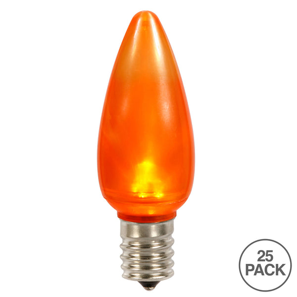 25Pk - Vickerman .8W C9 Ceramic LED Orange Twinkle Light Bulb 120v ...