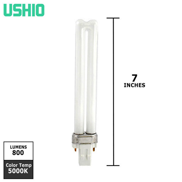 Ushio 13w 5000k Single Tube GX23-2 2-Pin Fluorescent Light Bulb ...