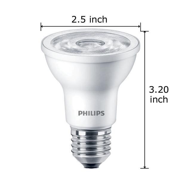 Philips PAR20 Dimmable LED - 6w 4000K Flood FL25 Bulb - 50w equiv ...