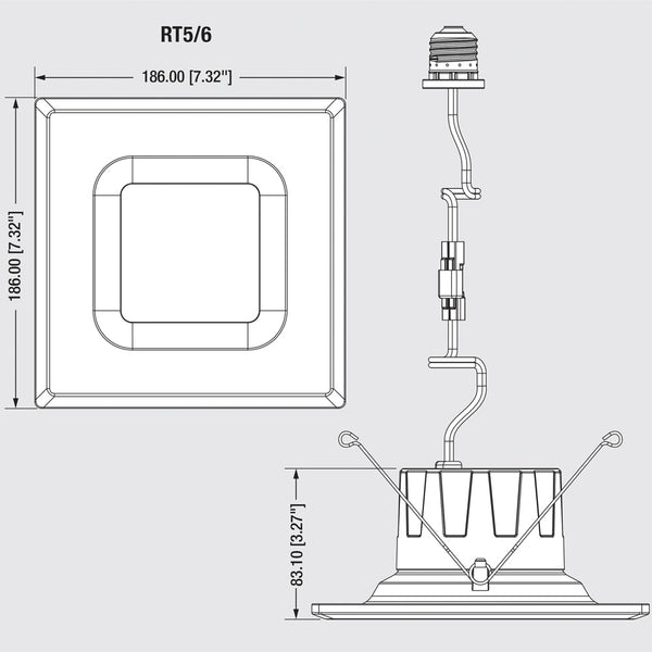 Sylvania 5-6 in 13w 4000K Square LED Downlight Recessed - Dimmable - 7 ...