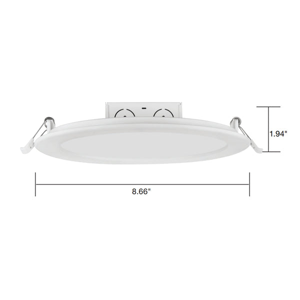 Satco 8" Round LED Edge-Lit Down Lights 18W - 2700K - Warm White, Whit ...