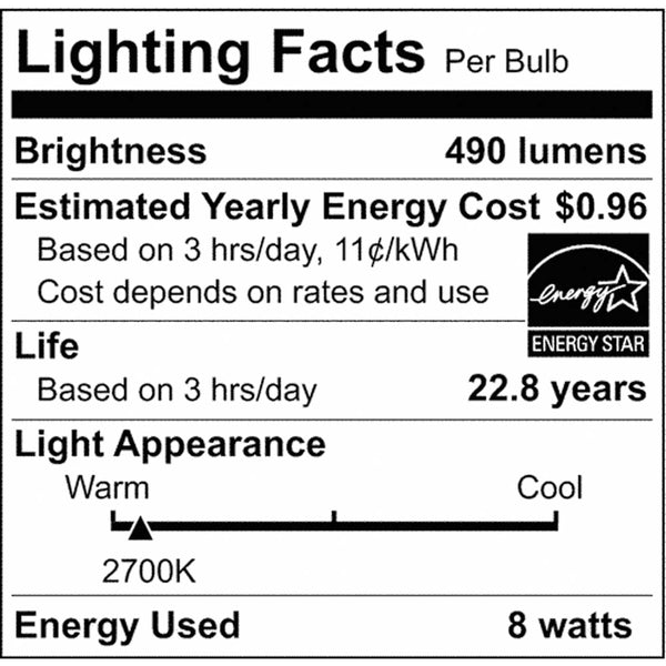 Satco 8w LED MR16 Expanded Line 2700K 40 Degrees Beam GU5.3 Base 12v ...