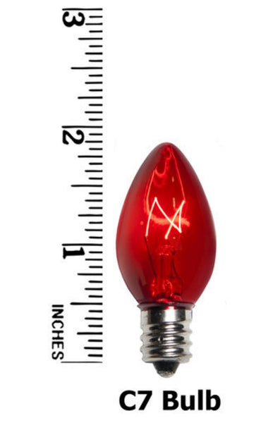 25 Bulbs - C7 Triple Dipped Transparent Twinkle Multicolor, 7 Watt lam ...